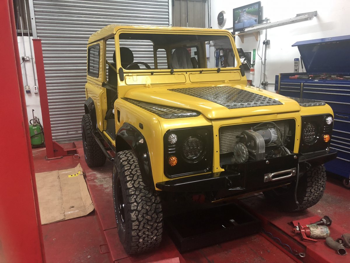 Our Yellow Defender 90 – Stryker Landrover